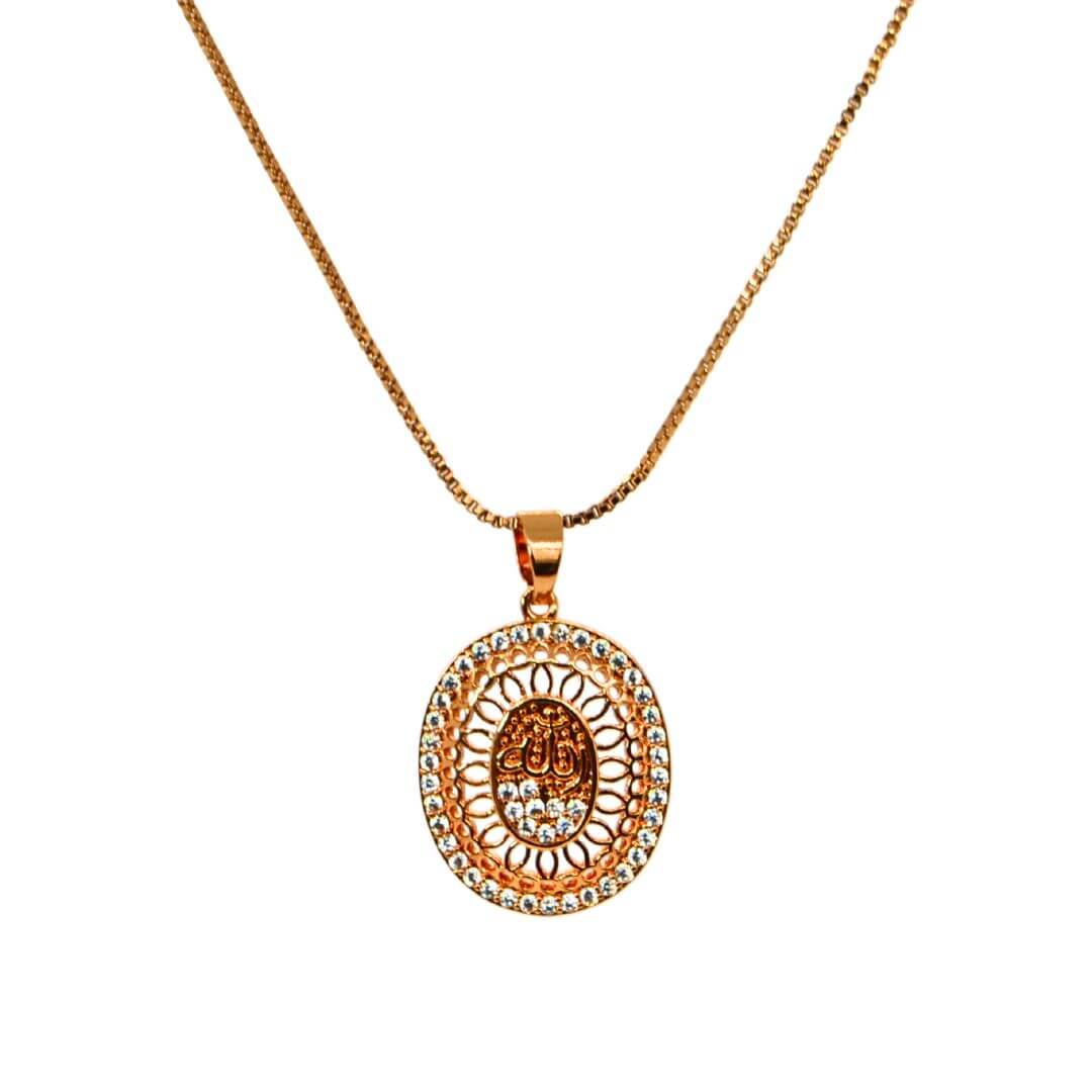 Traditional Gold Plated ALLAH Necklace – Zalika Women