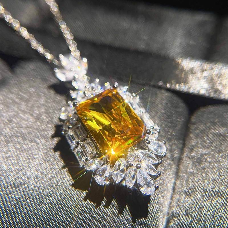 925 Silver Color Cubic Zirconia Marquise Shaped Necklace – Zalika Women